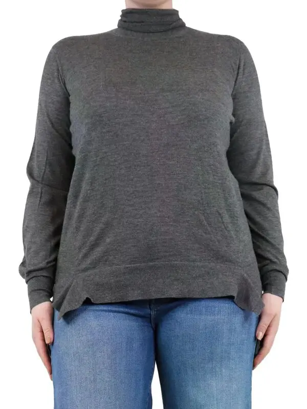 Malo Long-sleeve Side-slit Sweater - Grey