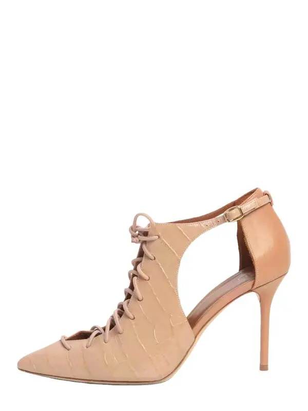 MALONE SOULIERS Beige Lace-up Heeled Pumps - Neutrals