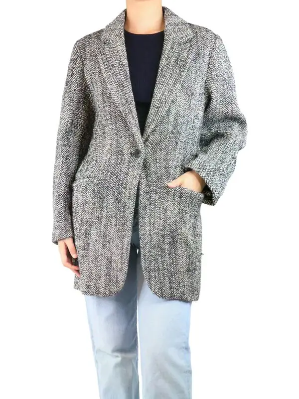 ISABEL MARANT VINTAGE Herringbone Pattern Coat - Black
