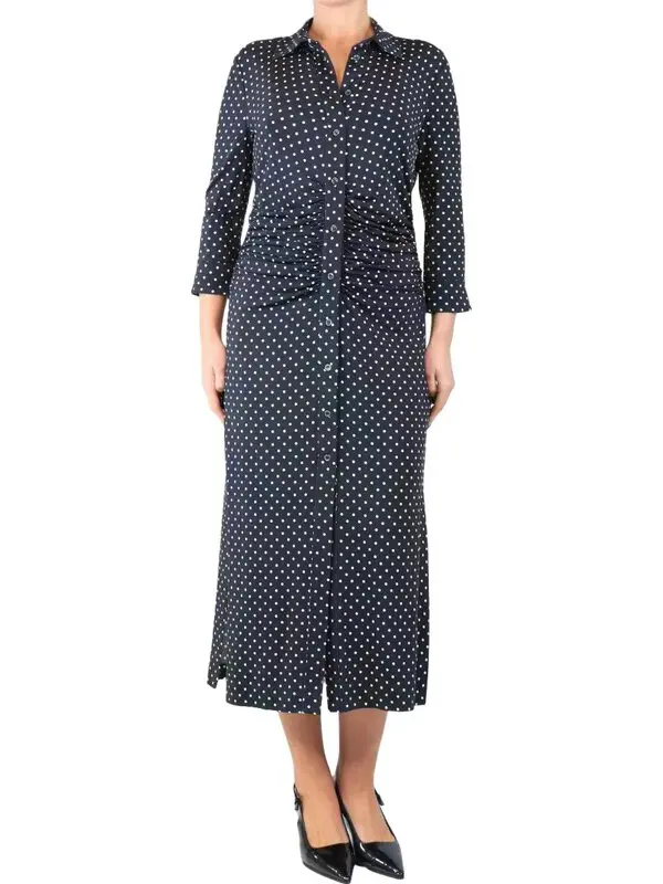 Altuzarra Ruched Polka-dot Midi Dress - Blue