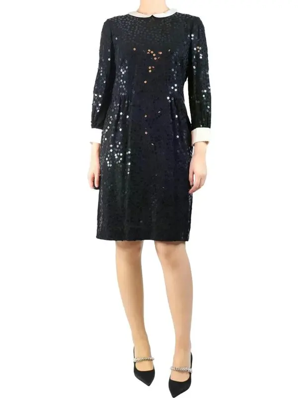 Saint Laurent Sequin-embellished Mini Dress - Black