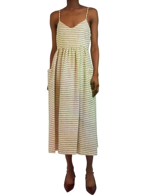 Mara Hoffman Striped Midi Dress - White