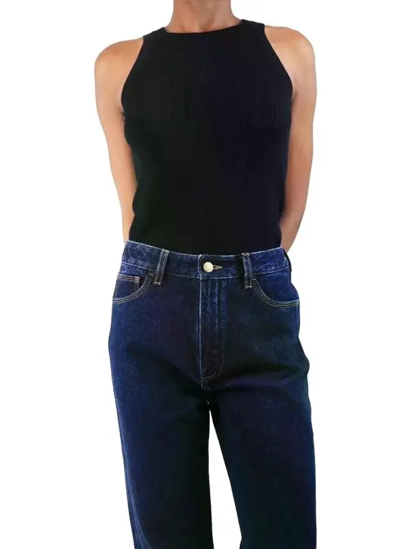 ISSUE TWELVE Ribbed Vest Top - Black