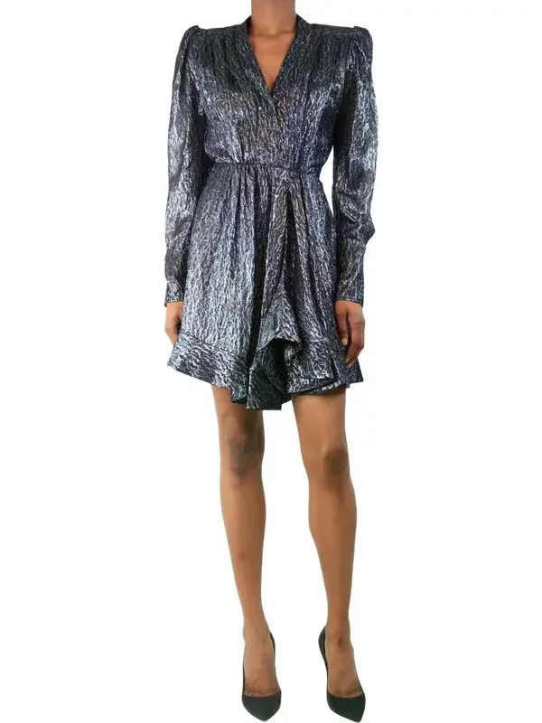 ISABEL MARANT VINTAGE Melyo Jacquard-lamé Mini Dress - Blue