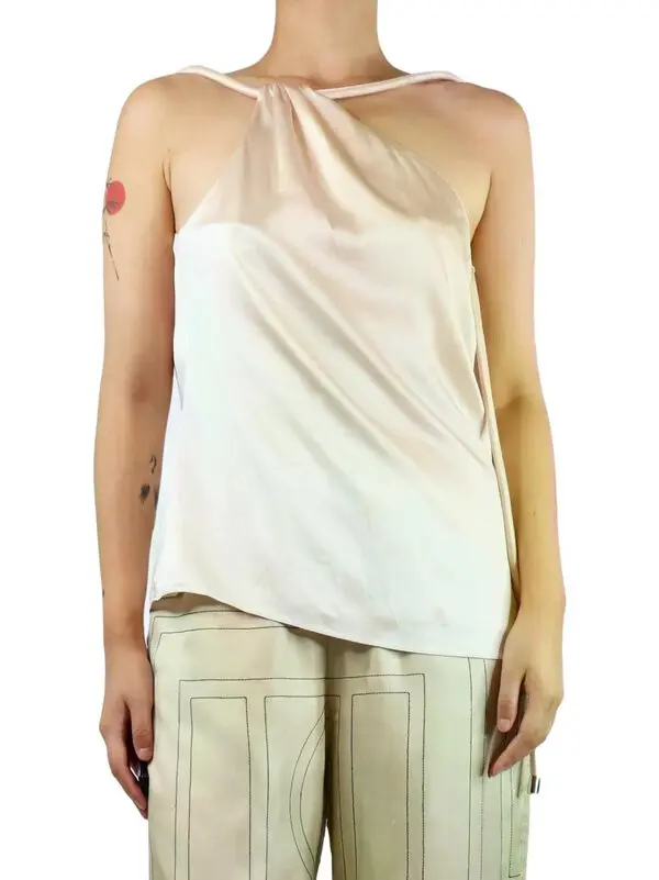 ET OCHS One-shoulder Neck-tie Top - Neutrals