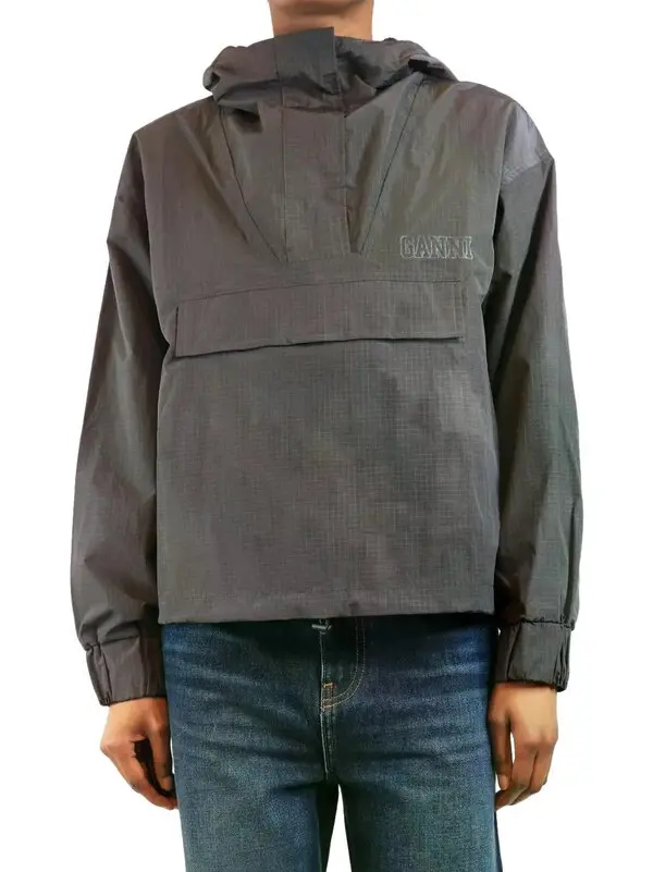 GANNI Ripstop Hoodie - Grey