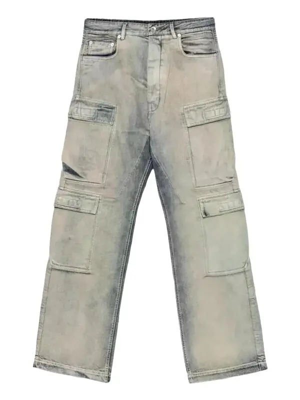 Rick Owens Acid-wash Cargo Jeans - Blue