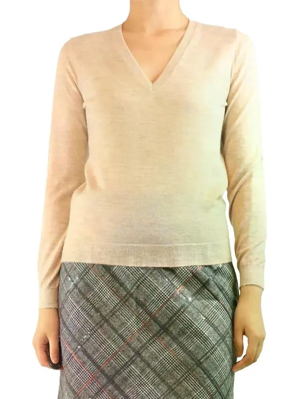 Eric Bompard V-neck Cashmere Sweater - Neutrals