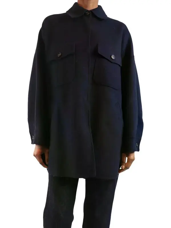 Max Mara Oversized Button-up Coat - Blue