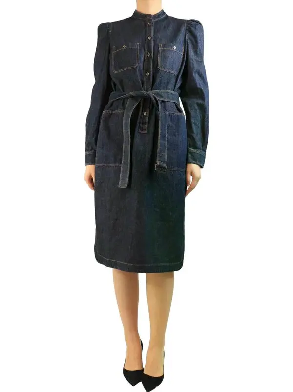 Max Mara Cotton Denim Midi Dress - Blue