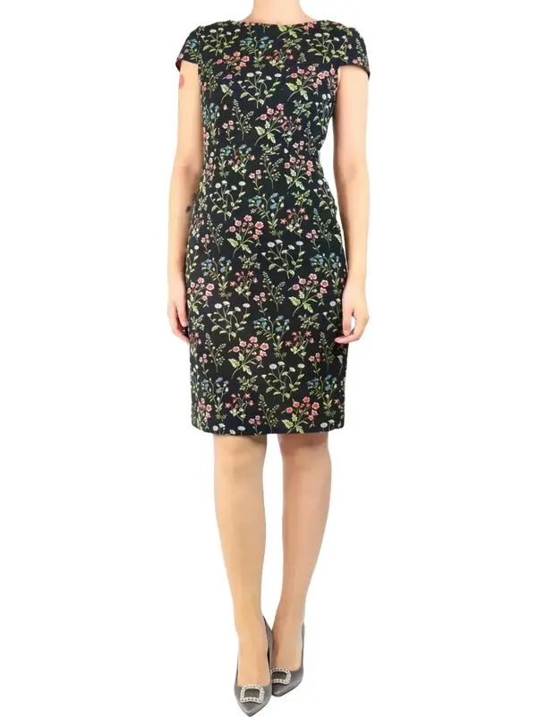 Erdem Marion Floral-jacquard Mini Dress - Black