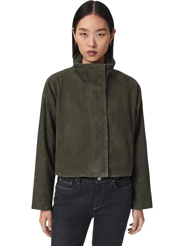 ALLSAINTS Ryder Suede Jacket - Green