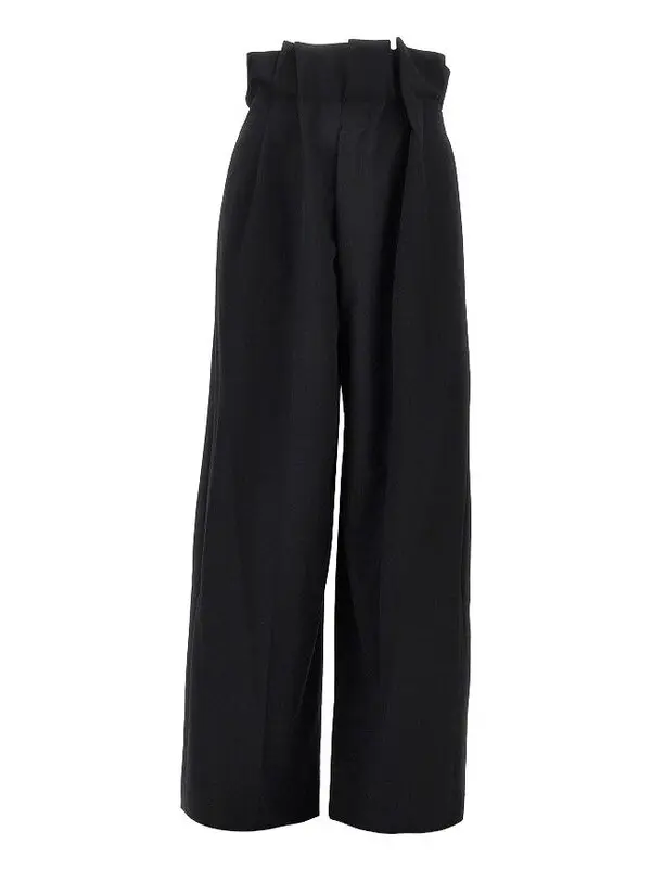 Khaite Kira Oversized Virgin Wool Pants - Black