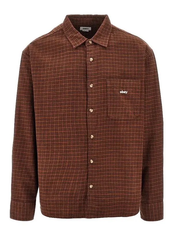 Obey Check Flannel Shirt An - Brown