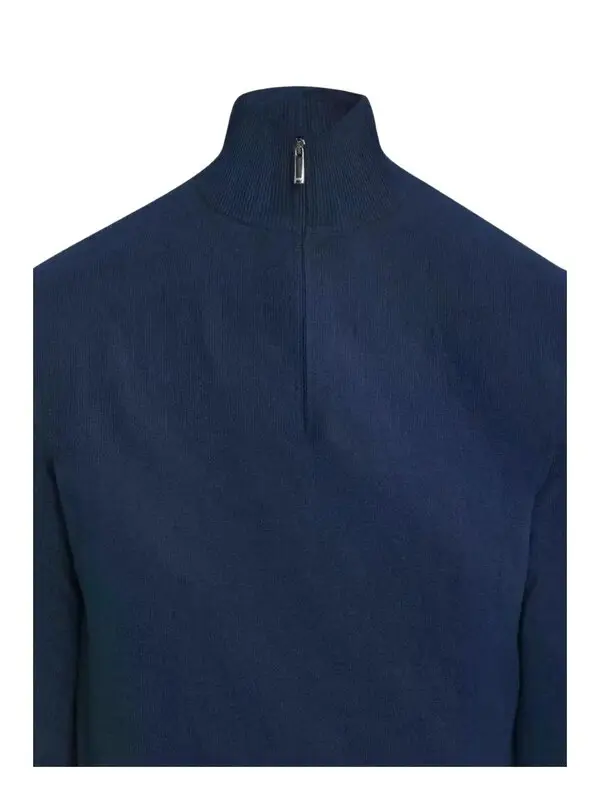 Massimo Alba Quarter-zip Knitted Sweater - Blue