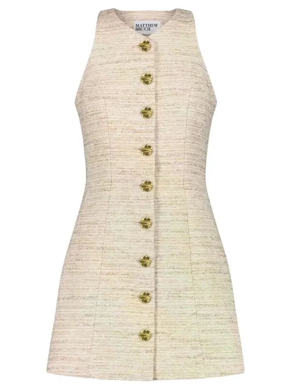 Matthew Bruch Tweed Mini Dress - Neutrals