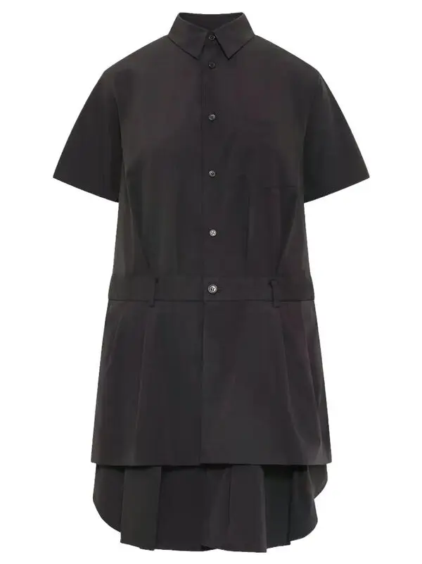 Noir Kei Ninomiya Pleated Layered Mini Dress - Black