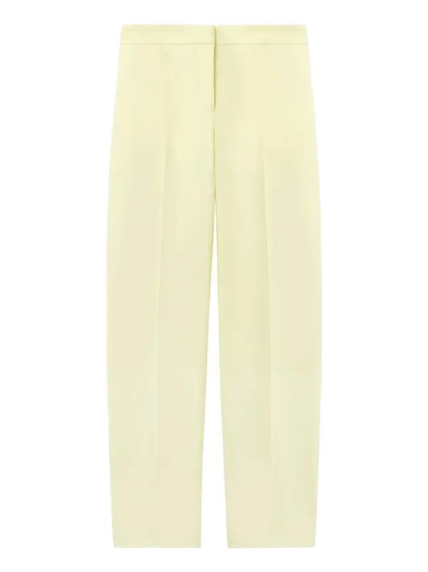 Alexander McQueen Wool Gabardine Cigarette Trousers - Yellow