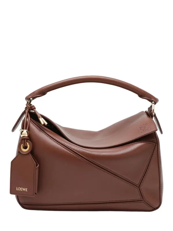 Loewe Small Puzzle Featherlight Bag In Nappa Leather - Brown
