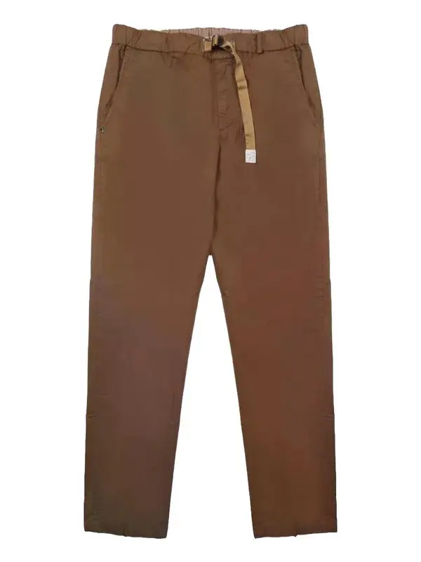 WHITE SAND Belted Elasticated-waist Trousers - Brown