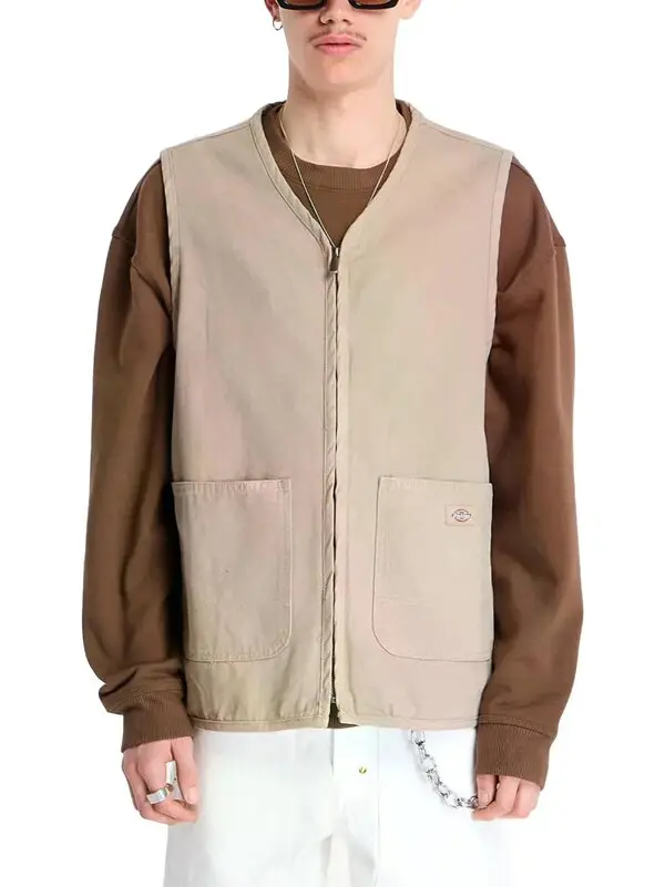 Dickies Canvas Zip-up Vest - Neutrals