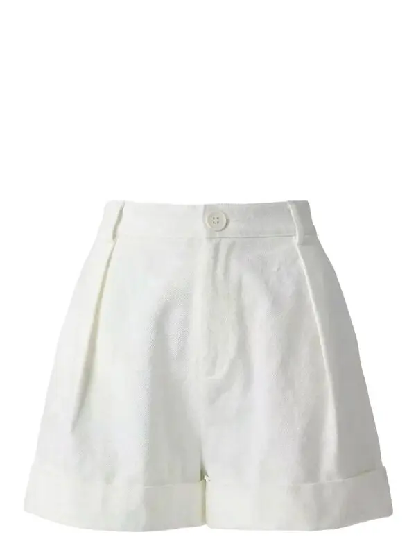 TOCCIN Nara Pleated Cuffed Shorts - White