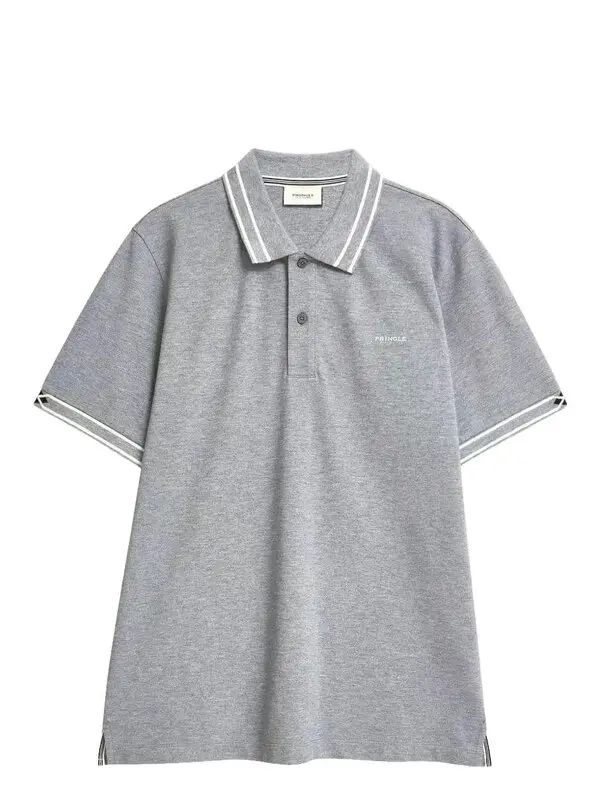 Pringle Of Scotland Diamond Jacquard Collar Polo Shirt - Grey