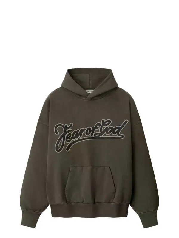 Fear Of God Logo-print Hoodie - Green