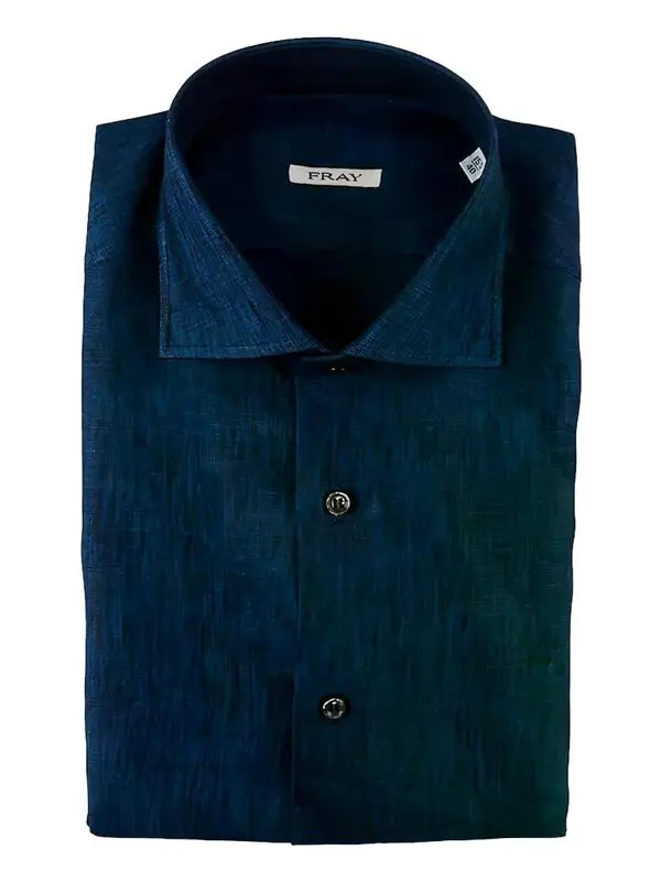 FRAY Spread-collar Button-up Shirt - Blue