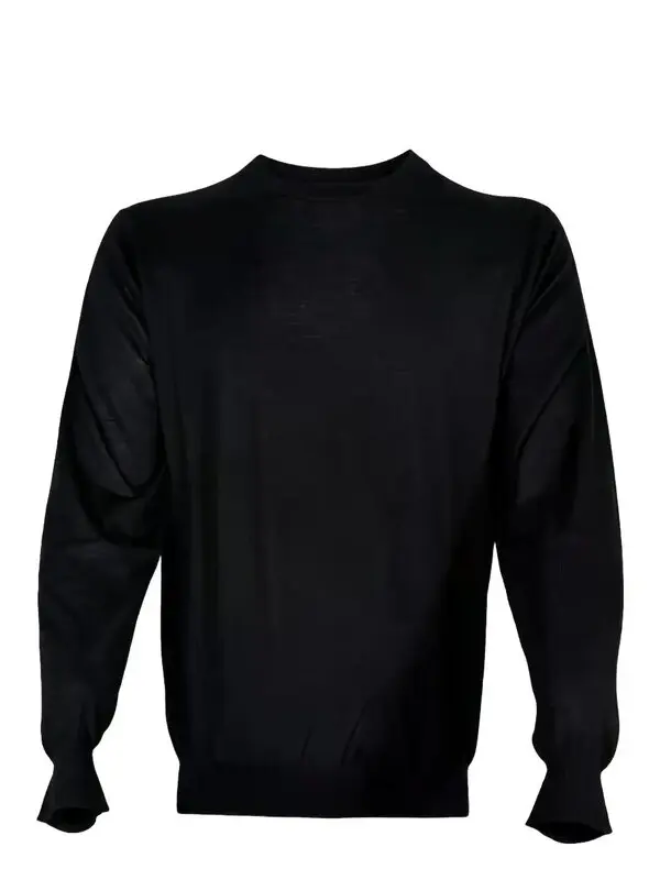 Altea Crew Neck Fine Knit Sweater - Black