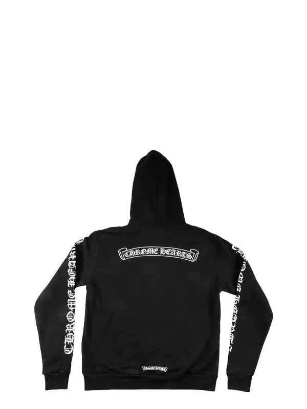 Chrome Hearts Scroll Logo Hoodie - Black