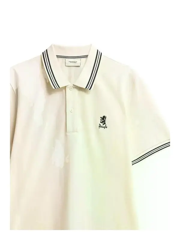 Pringle Of Scotland Tipped Piqué-cotton Polo Shirt - Neutrals