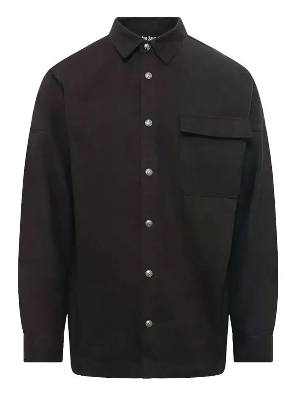 Palm Angels Logo-print Loose-fit Shirt - Black