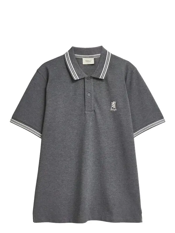 Pringle Of Scotland Piqué-knit Tipped Polo Shirt - Grey