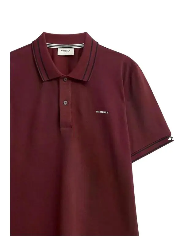 Pringle Of Scotland Jacquard-collar Pique Polo Shirt - Red