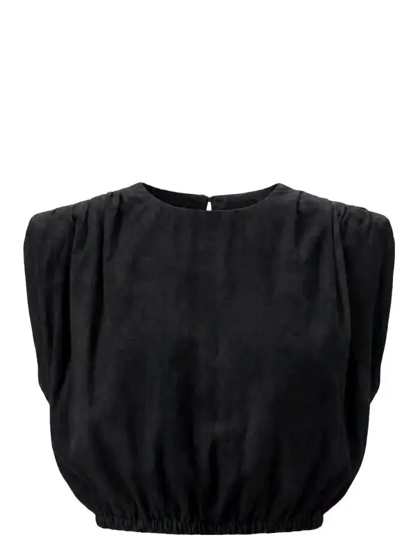 TOCCIN Sirelle Padded Shoulder Blouse - Black