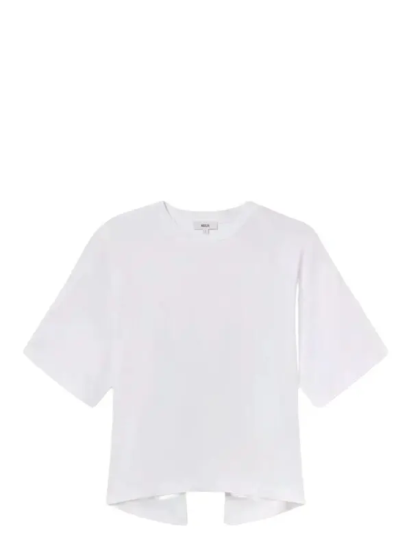 AGOLDE Theo Cut-out Tie-fastening T-shirt - White