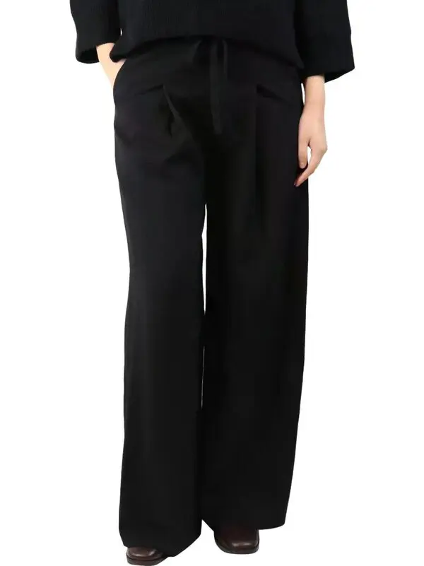 GEOFFREY B. SMALL Pleated Wide-leg Trousers - Black