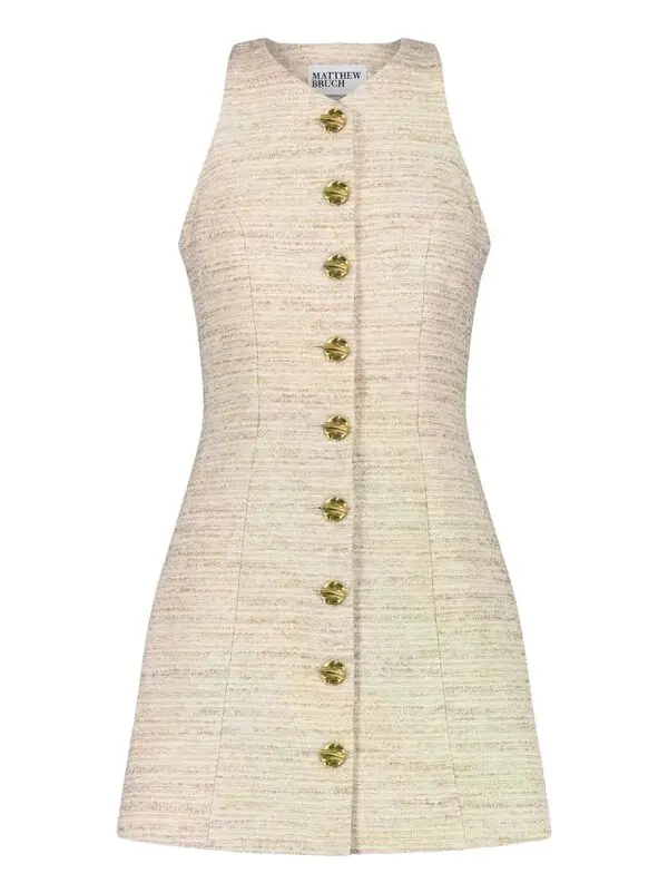 Matthew Bruch Beige Tweed Mini Dress - Neutrals