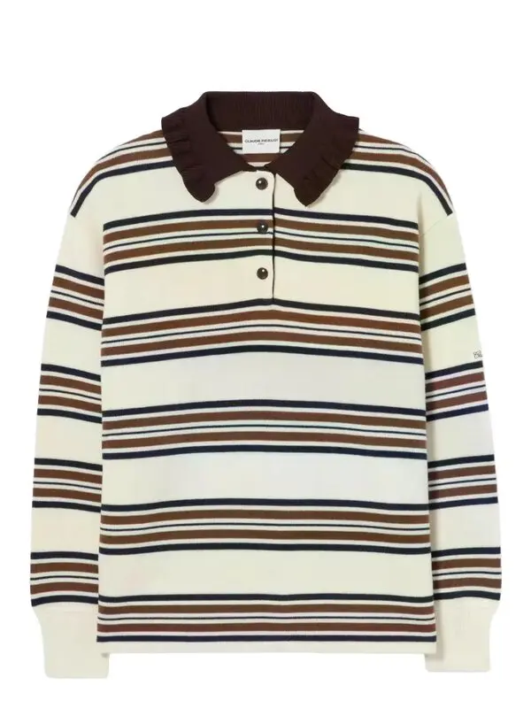 Claudie Pierlot Striped Polo Jumper - Neutrals