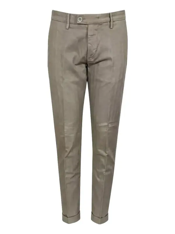 RE-HASH Pressed Crease Turn-up Trousers - Grey