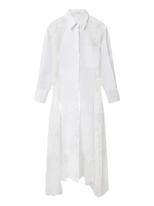 Stella McCartney Lace-panelled Asymmetric Dress - White