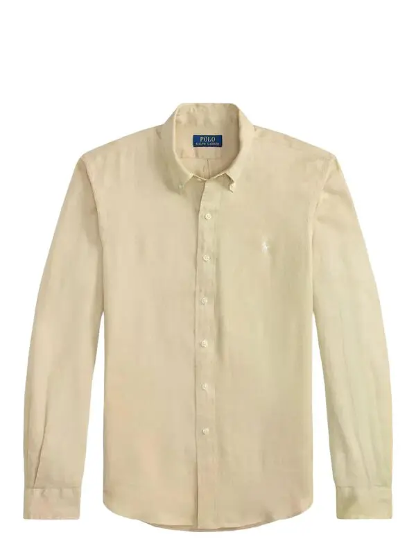 Polo Ralph Lauren Button-down Embroidered-logo Shirt - Neutrals