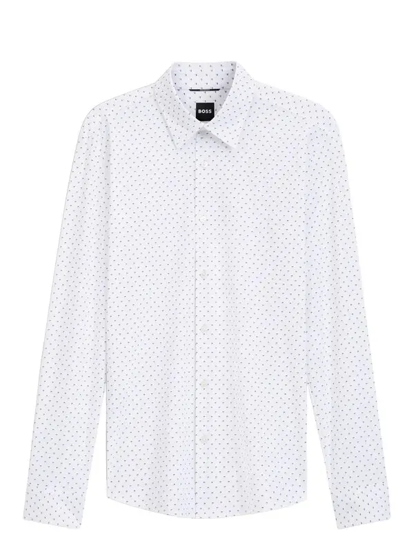 BOSS Slim-fit Performance Shirt In Stretch Jersey - Patterned