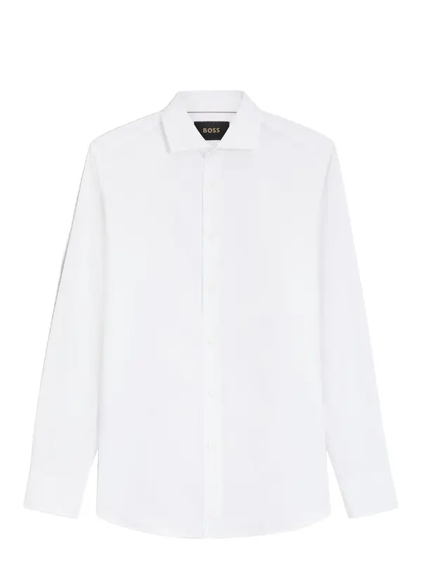 BOSS Regular-fit Shirt In Micro-structured Italian Cotton - White