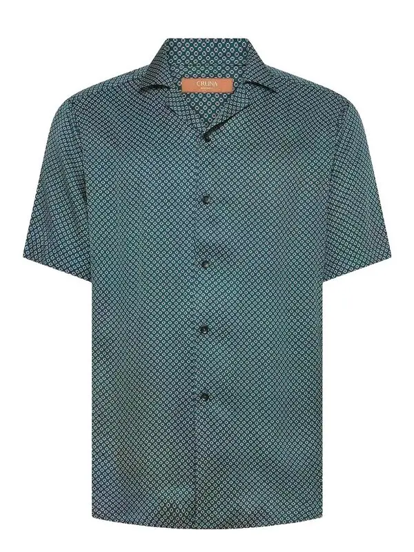 CRUNA Havana Geometric-print Shirt - Blue