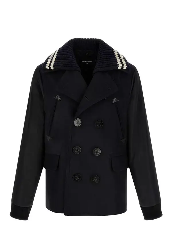 Dsquared2 Hybrid Double-breasted Coat - Blue