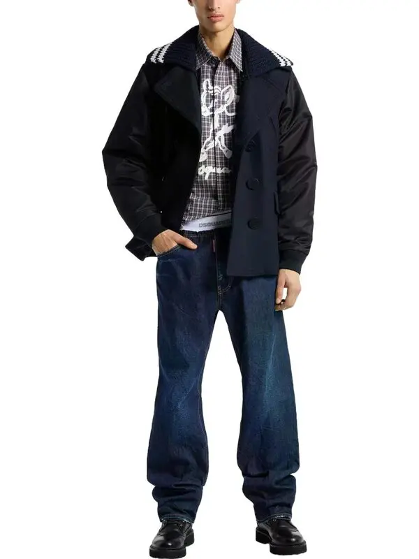Dsquared2 Hybrid Double-breasted Coat - Blue