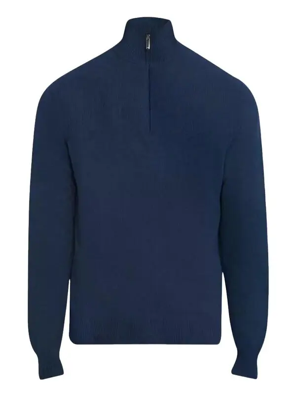 Massimo Alba Quarter-zip Knitted Sweater - Blue