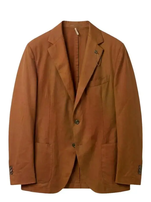 SANTANIELLO Single-breasted Chain-link Blazer - Brown